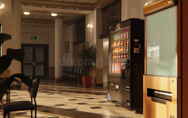 A Convenient Vending Machine Filled with a Variety of Chips and Drinks ...