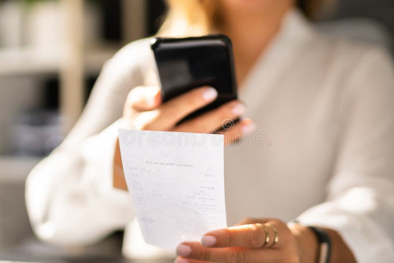 Conveniently Scan QR Code Receipt Stock Photo - Image of authentication ...