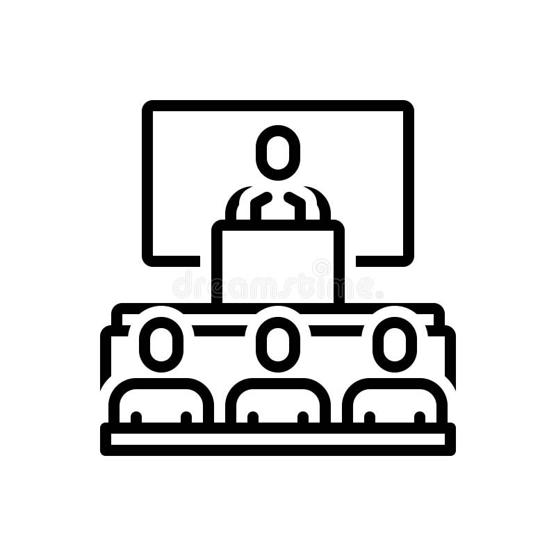 Black Line Icon for Convention, Teacher and Student Stock Vector ...