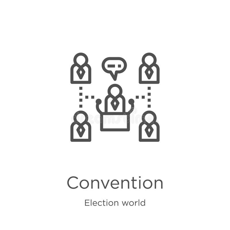 Convention Icon Vector from Election World Collection. Thin Line ...