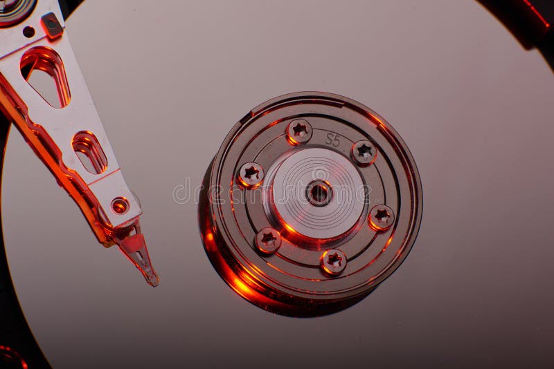 Conventional Computer Hard Disk Drive Stock Photo - Image of circle ...