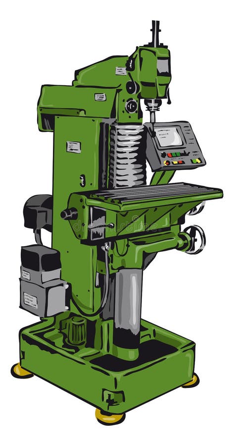 Conventional Milling Machine Stock Vector - Illustration of engineering ...