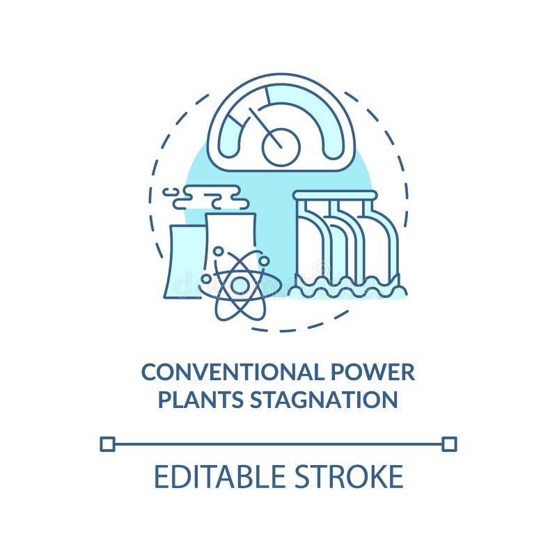 Conventional Power Plants Stagnation Concept Icon Stock Vector ...