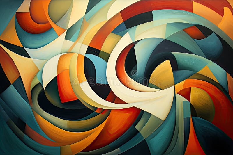 Convergence of Abstract Shapes and Lines, Intertwining To Form a ...
