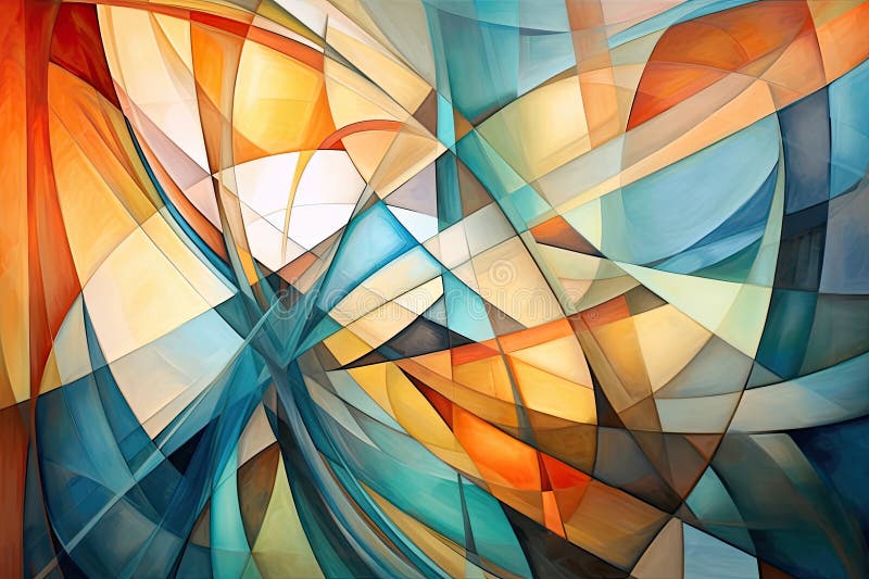 Convergence of Abstract Shapes and Lines, Intertwining To Form a ...