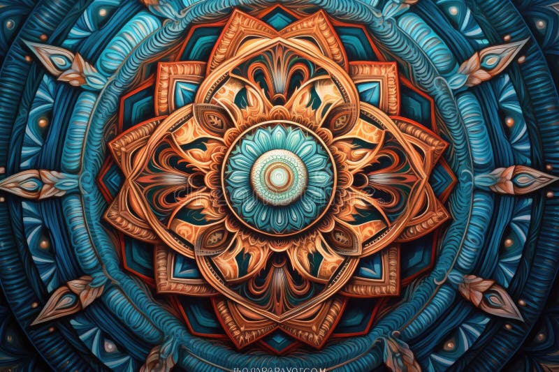 Convergence of Intricate Mandala Patterns, Radiating from a Central ...