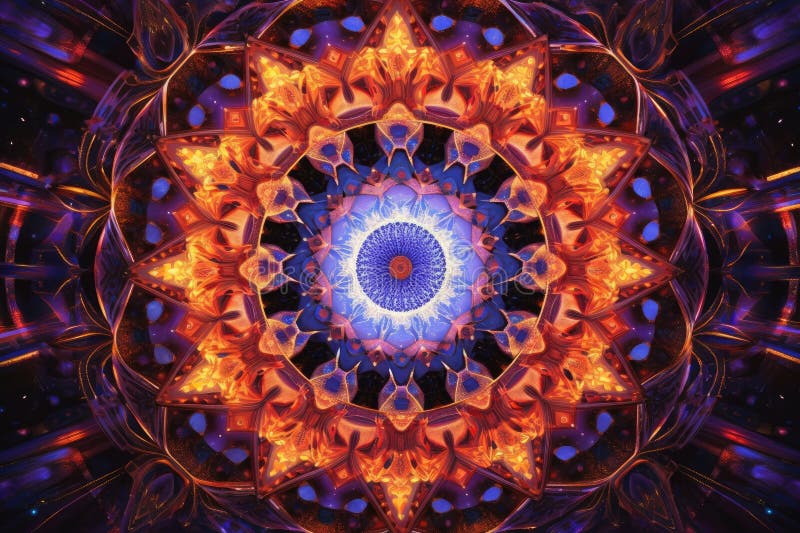 Convergence of Intricate Mandala Patterns, Radiating from a Central ...