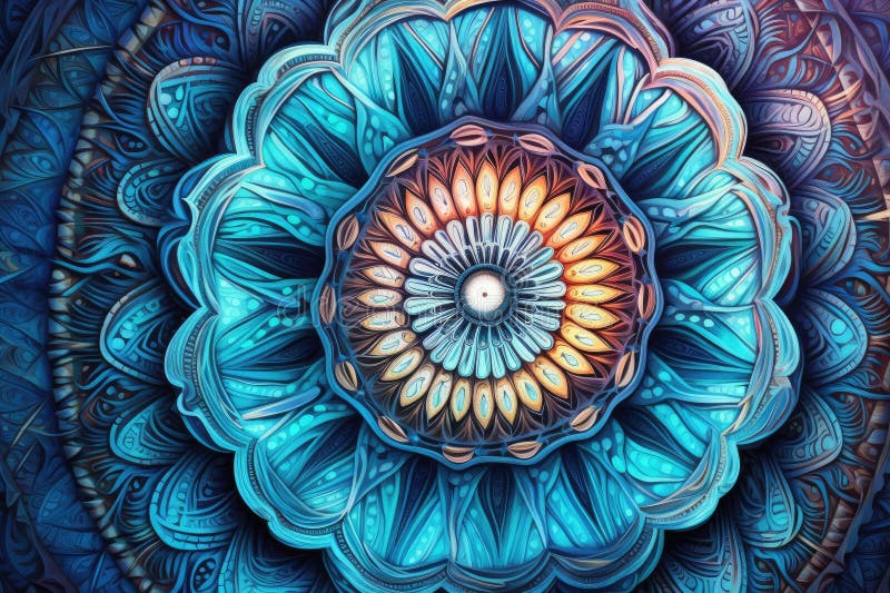 Convergence of Intricate Mandala Patterns, Radiating from a Central ...