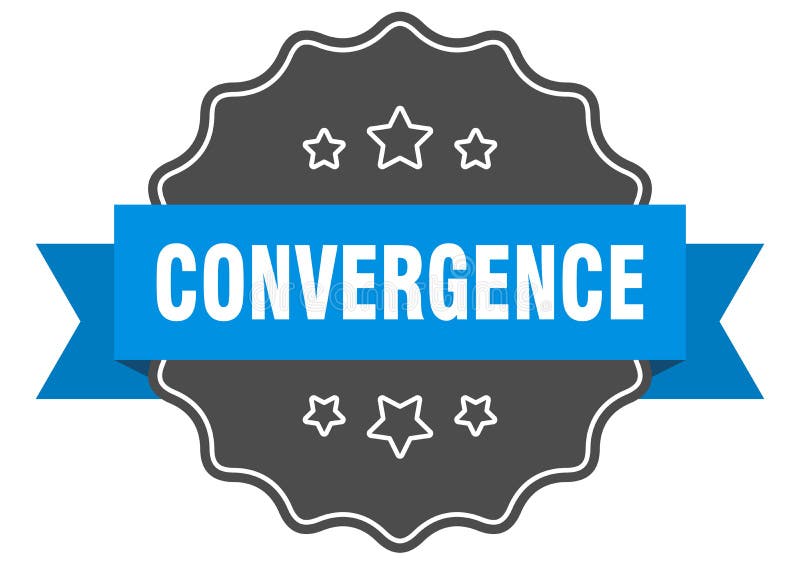 Convergence label stock vector. Illustration of round - 194922719