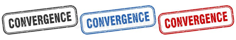 Convergence Square Isolated Sign Set. Convergence Stamp Stock Vector ...