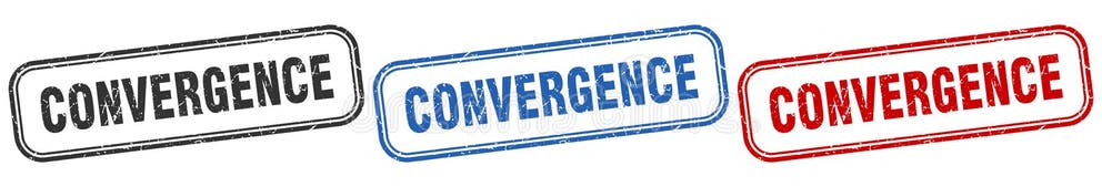 Convergence Square Isolated Sign Set. Convergence Stamp Stock Vector ...