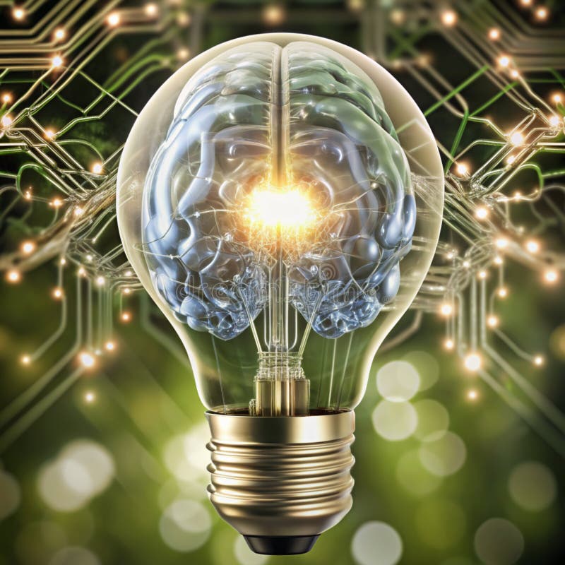 Convergence of Thought: the Illuminated Mind Stock Illustration ...