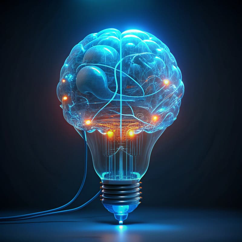 Convergence of Thought: the Illuminated Mind Stock Illustration ...