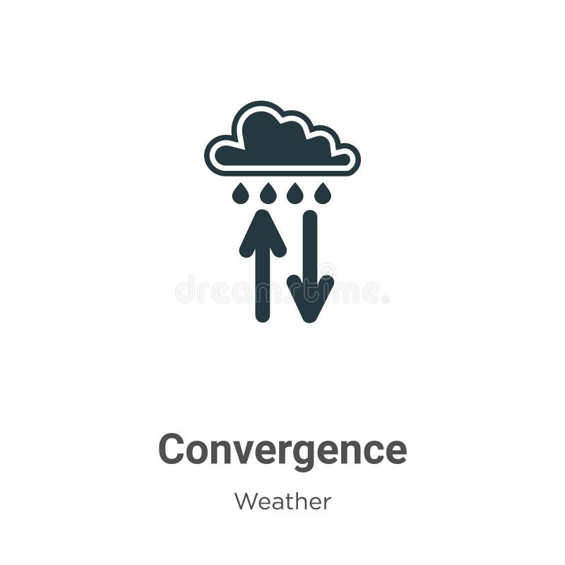 Convergence Vector Icon on White Background. Flat Vector Convergence ...