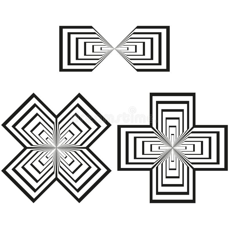 Converging Arrow Icon. Vector Depth Design. Black Layered Chevron ...