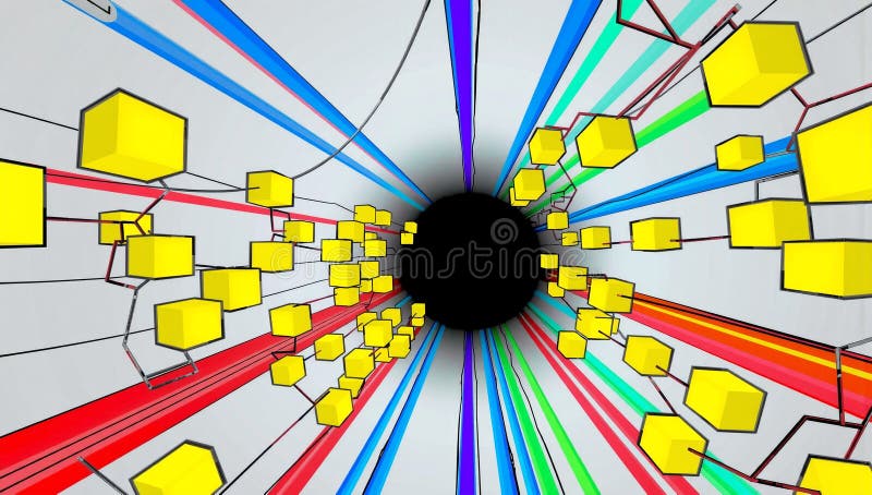 Converging Data into Digital Void Stock Image - Image of internet ...