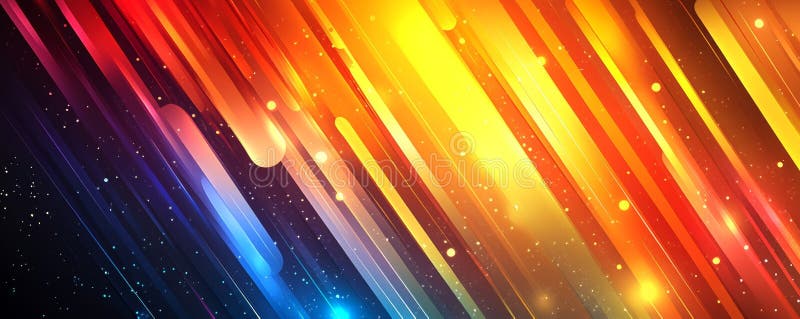 Converging Dynamic Light Rays of Multiple Colors Set Against Darkness ...