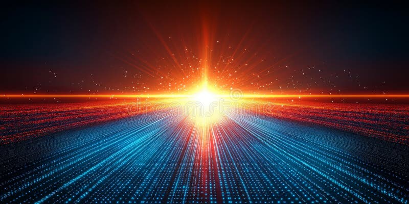 Converging Light Streaks with Glowing Center Point, Transitioning ...