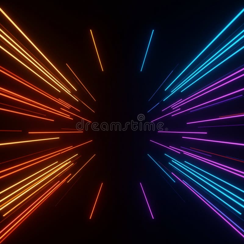 Converging Pattern of Bright, Linear Streaks Against a Black Background ...