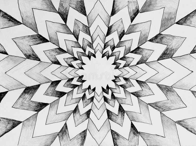 Converging, Radiating Lines with Zigzags. Stock Illustration ...