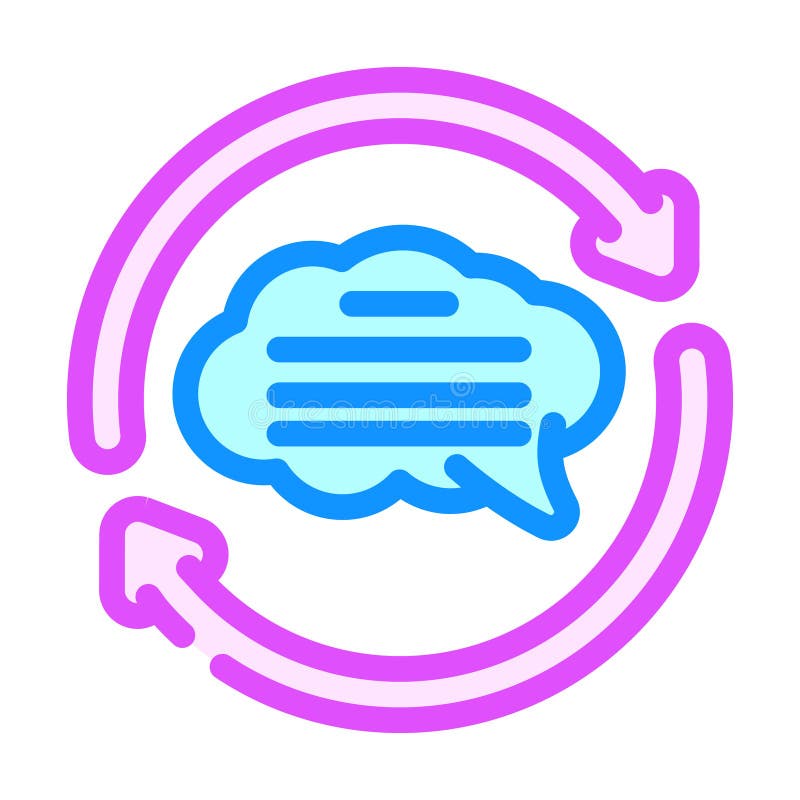 Conversation Arrows Natural Language Processing Nlp Color Icon Vector ...