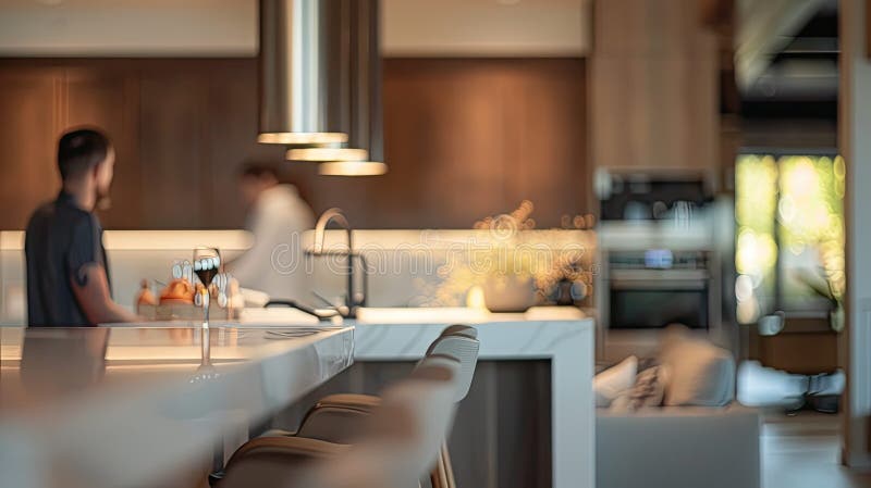 Conversation Blurred Interior Designer Client Stock Illustration ...