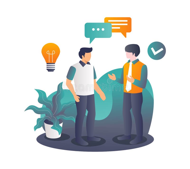 Conversation between Boss and Employee Stock Vector - Illustration of ...