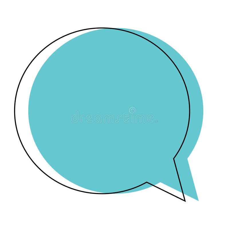 Conversation Bubble Graphic Design in Blue with a Black Outline and ...