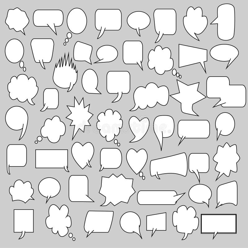 Conversation Bubble Text Set, Chat Box, Message Box Outline. Stock ...