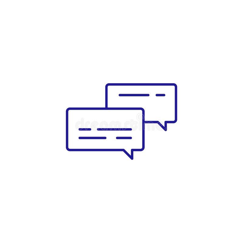 Conversation Bubble Text Speech Line Icon. Communicate Discussion Forum ...