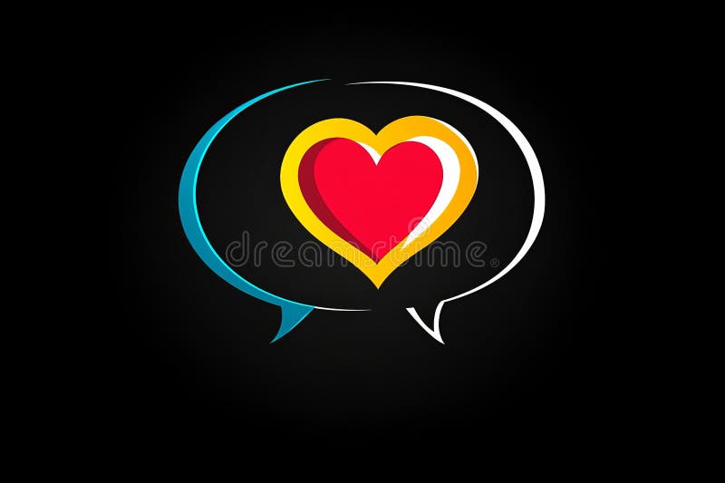 Conversation Bubbles Intertwining with a Red Heart in the Center ...