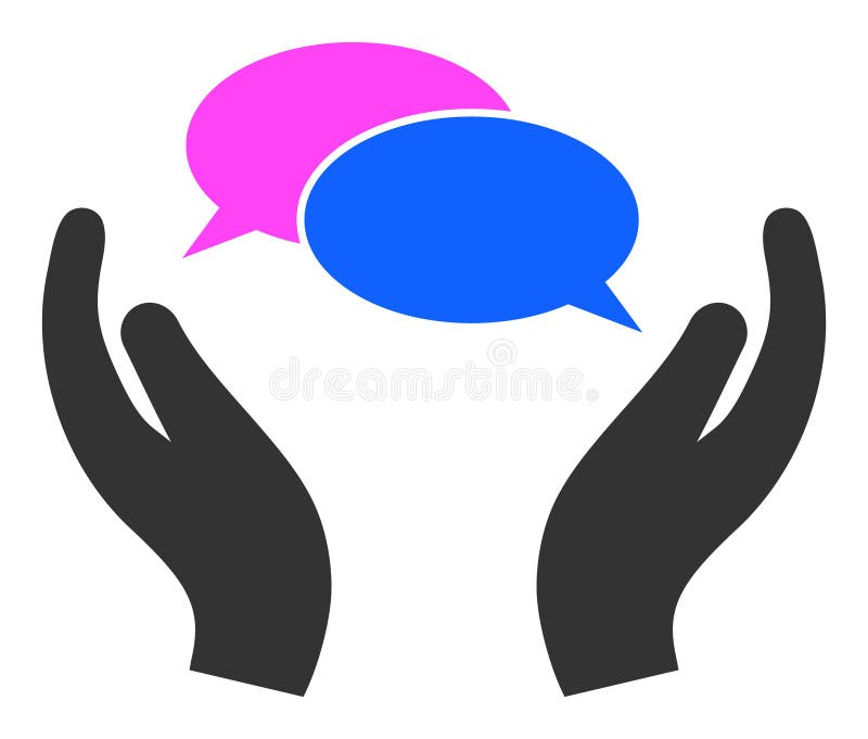 Conversation Care Vector Icon Flat Illustration Stock Vector ...