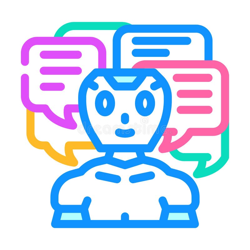 Conversation Chat Bot Color Icon Vector Illustration Stock Illustration ...