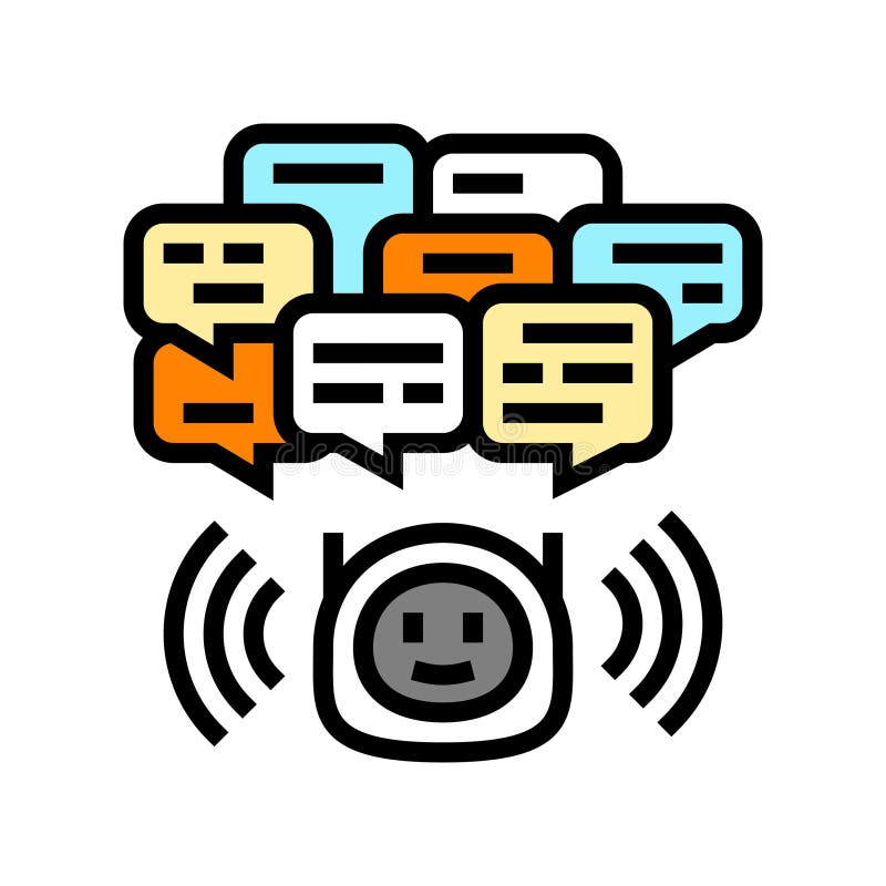 Conversation Chat Bot Color Icon Vector Illustration Stock Vector ...