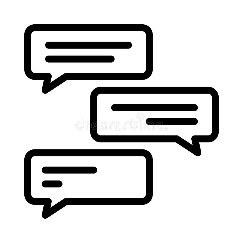 Conversation or Chat Icon with Text in Speech Bubble Stock Vector ...