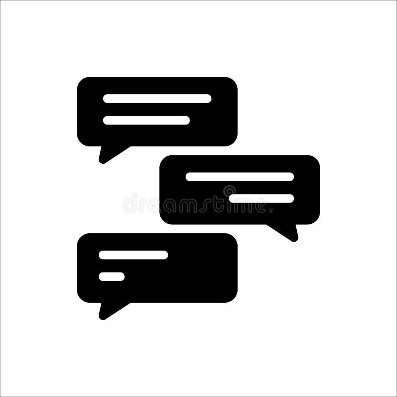 Conversation or Chat Icon with Text in Speech Bubble Stock Vector ...