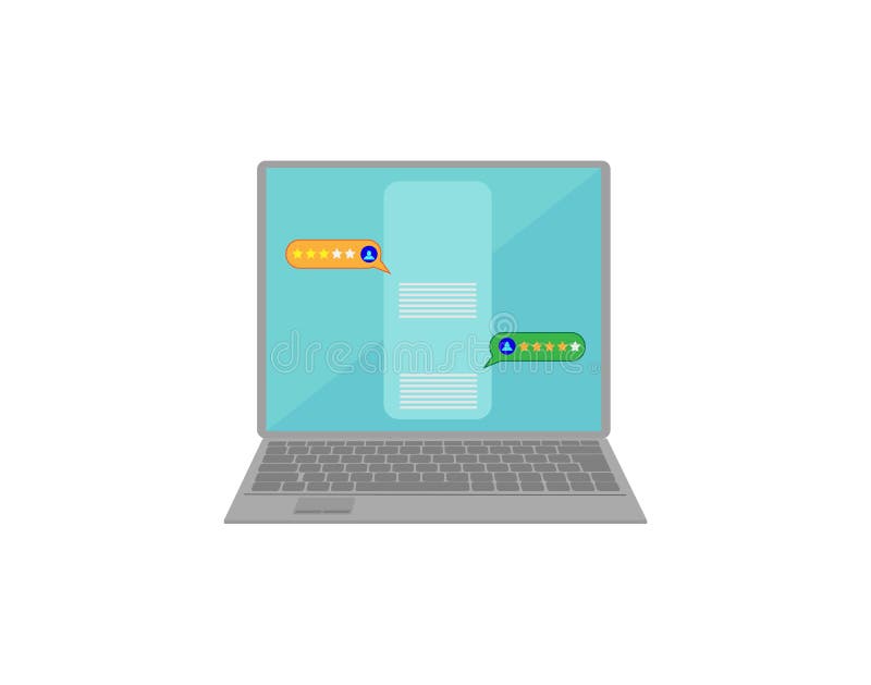 On the Laptop Screen a Dialogue, Chat or Chat Stock Illustration ...