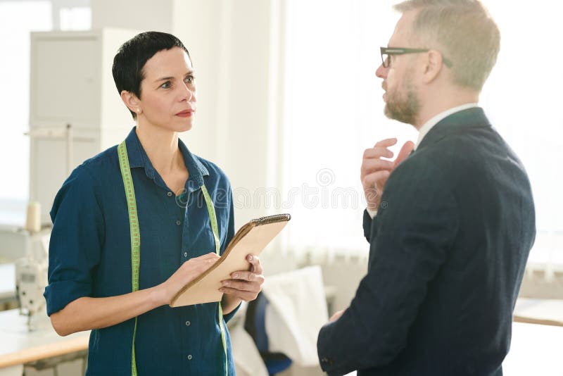 Conversation with client stock photo. Image of profession - 140894204