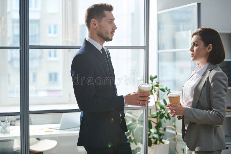 Conversation at Coffee-break Stock Image - Image of manager ...
