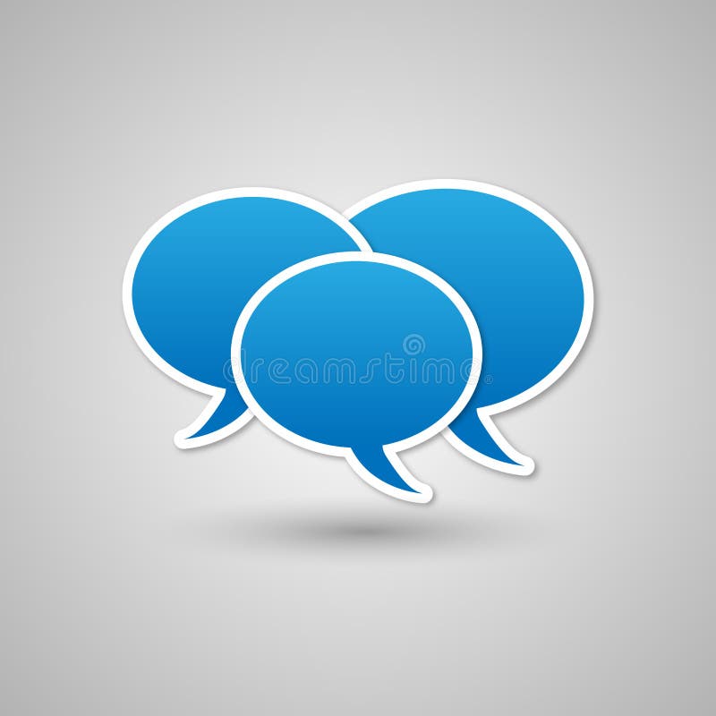Conversation Concept, Blue Speech Bubbles, Vector Illustration Stock ...
