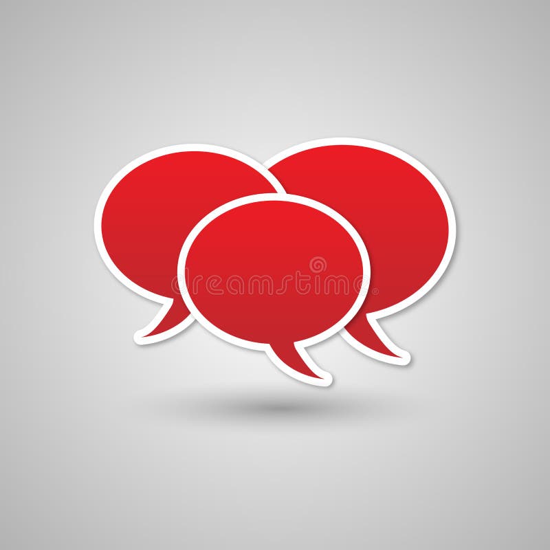 Conversation Concept, Red Speech Bubbles, Vector Illustration Stock ...