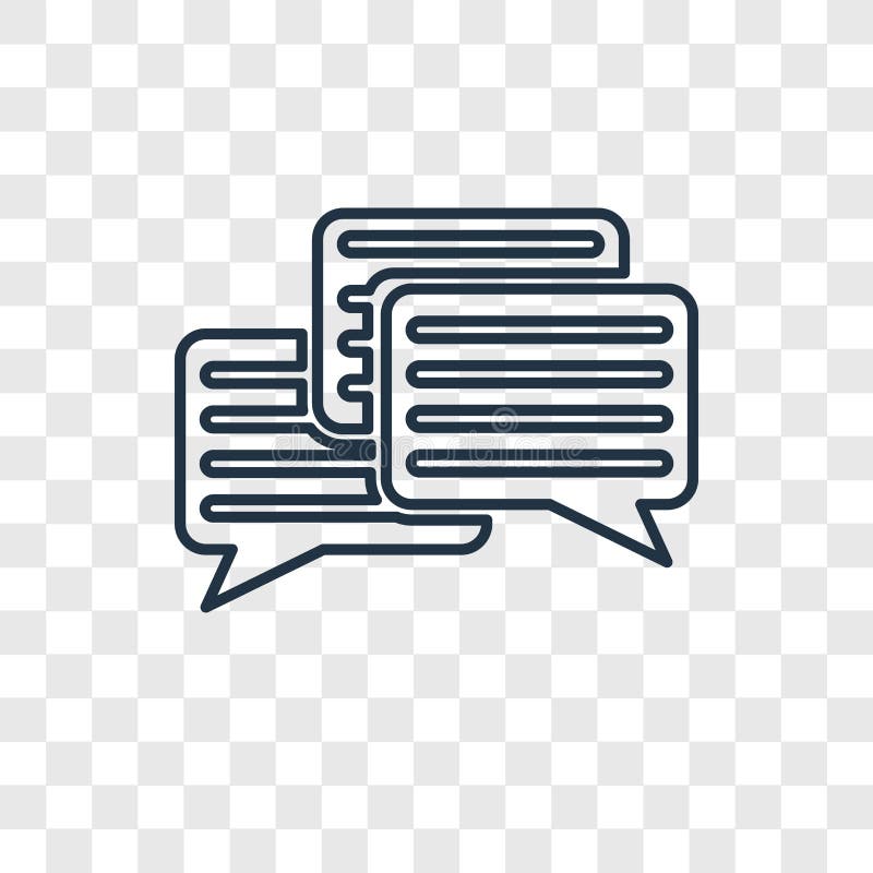 Conversation Concept Vector Linear Icon Isolated on Transparent Stock ...