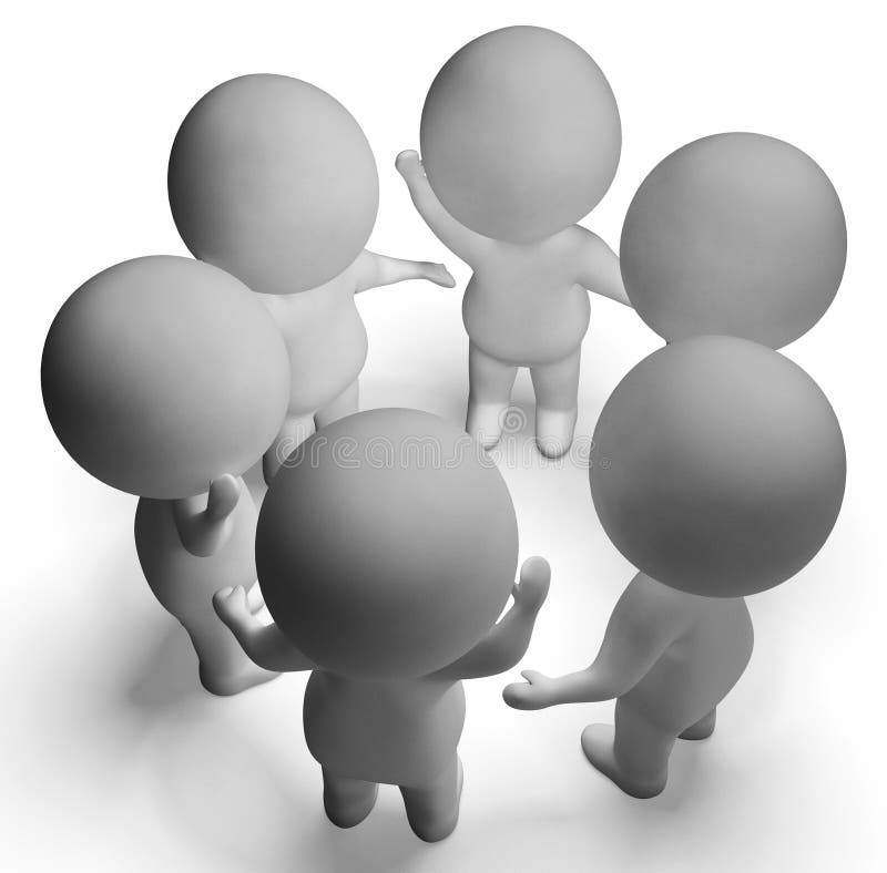 Discussion between Two 3d Characters Shows Communication Stock ...
