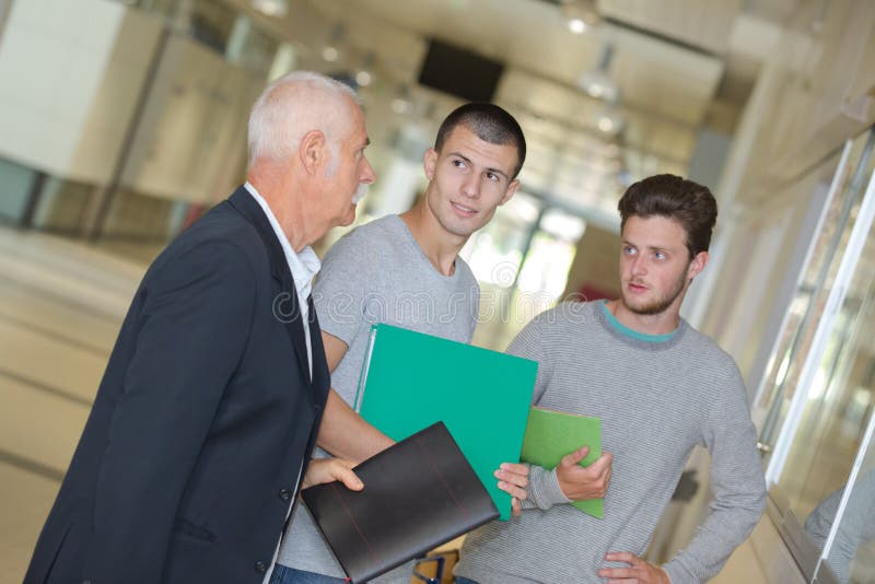 Conversation with the dean stock image. Image of clarification - 124015305