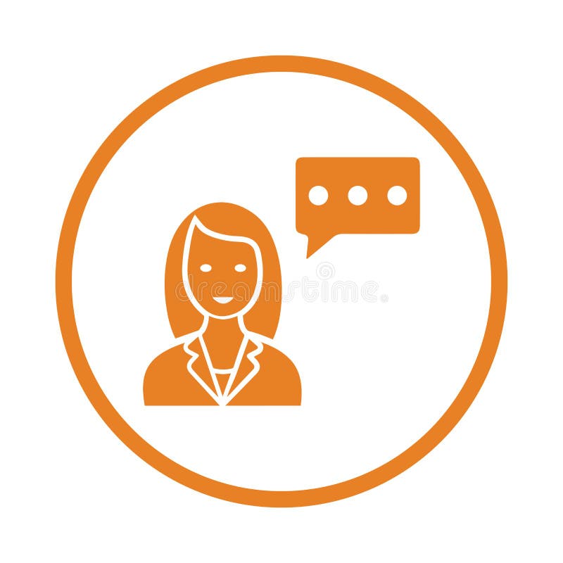 Conversation, Female, Message Icon. Orange Vector Design Stock ...
