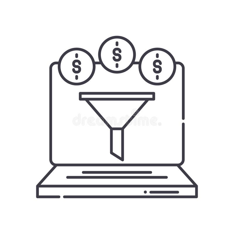 Conversation Funnel Icon, Black Vector Sign with Editable Strokes ...