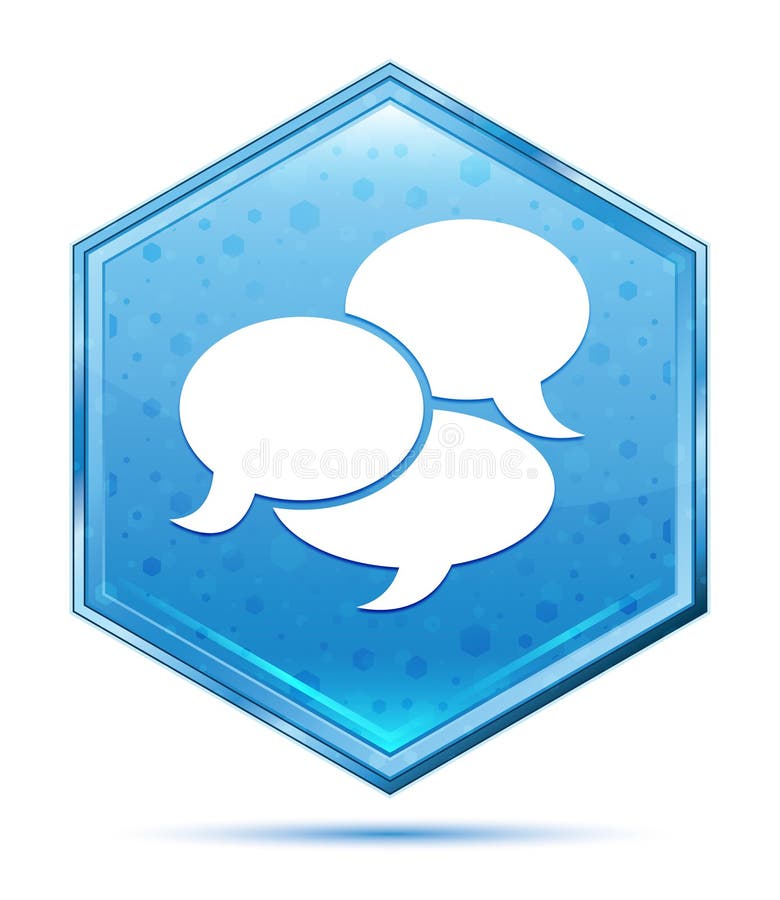 Conversation Icon Crystal Blue Hexagon Button Stock Illustration ...