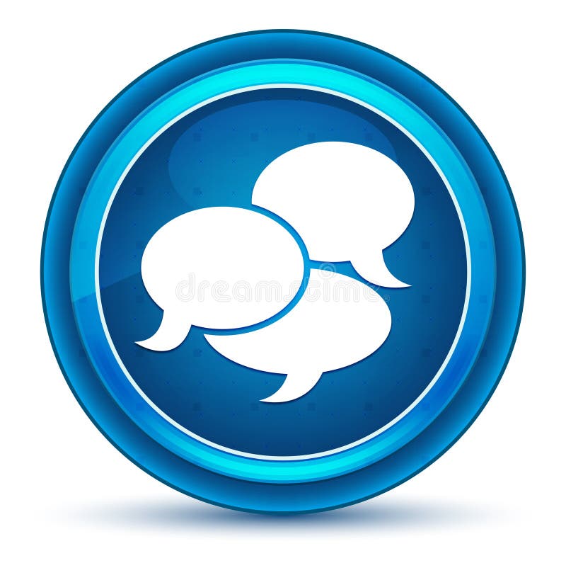 Conversation Icon Eyeball Blue Round Button Stock Illustration ...