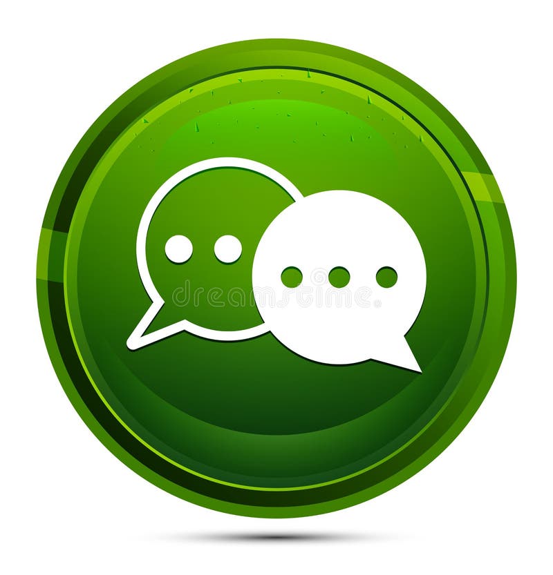 Conversation Icon Glassy Green Round Button Illustration Stock Vector ...