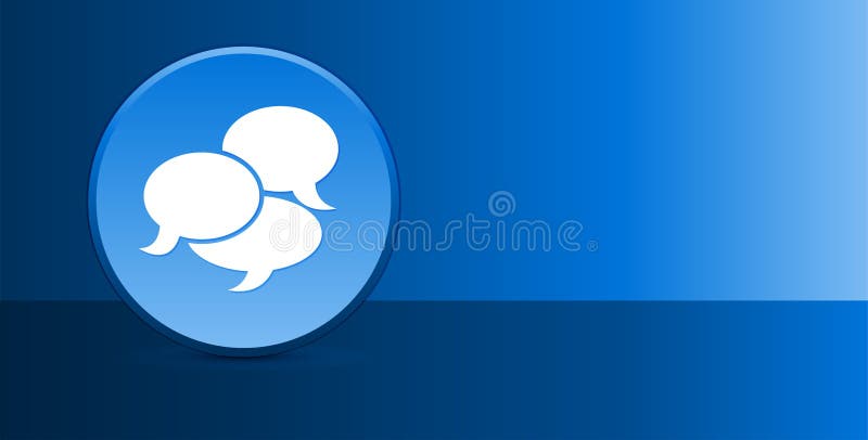 Conversation Icon Glassy Modern Blue Button Abstract Background Stock ...